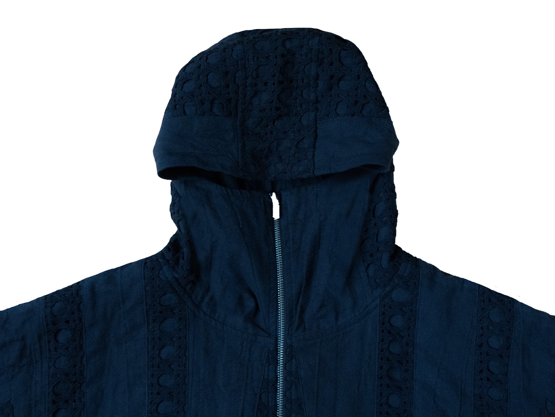 Black Striped Crochet Hooded Jacket – Medina